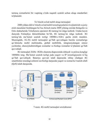 Mobil tarmoqlari. 3G (umts va wcdma), 4G (Wimax va lte) va 5G te.docx