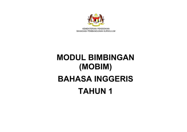 MOBIM BAHASA INGGERIS TAHUN 1 PDF TERKINI | PDF