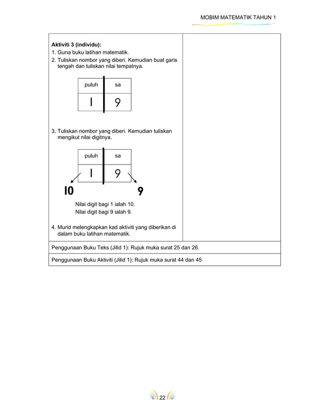 MOBIM MATEMATIK TAHUN 1 Versi BM.pdf.print | PDF