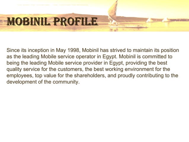 Mobinil case study | PPT