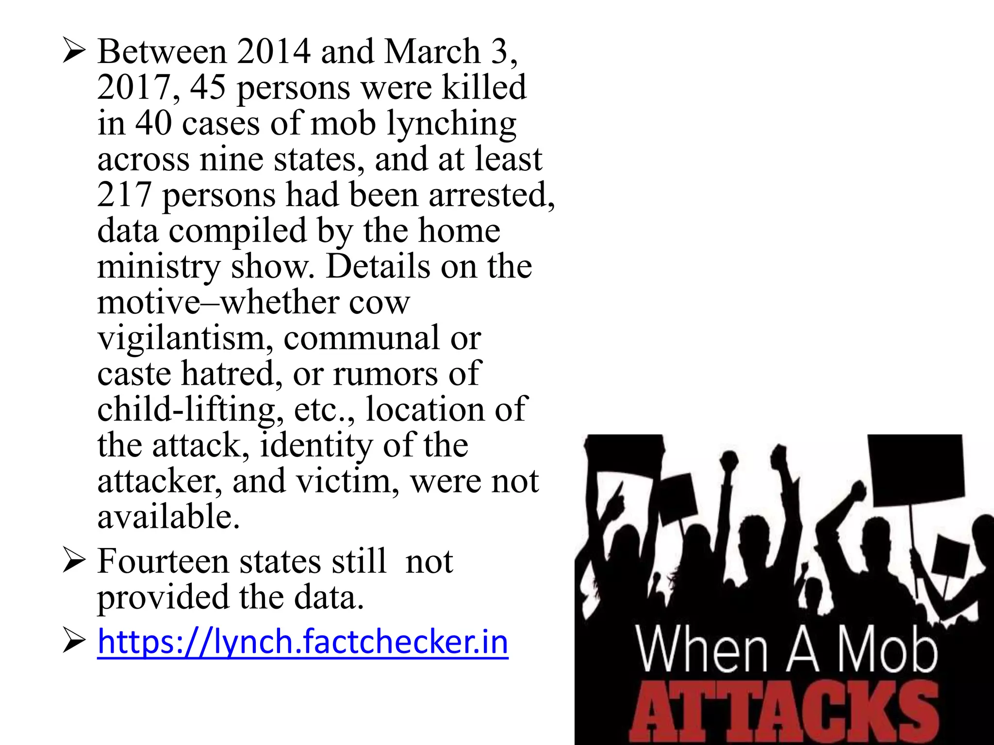 MOBOCRACY IN INDIA | PPTX