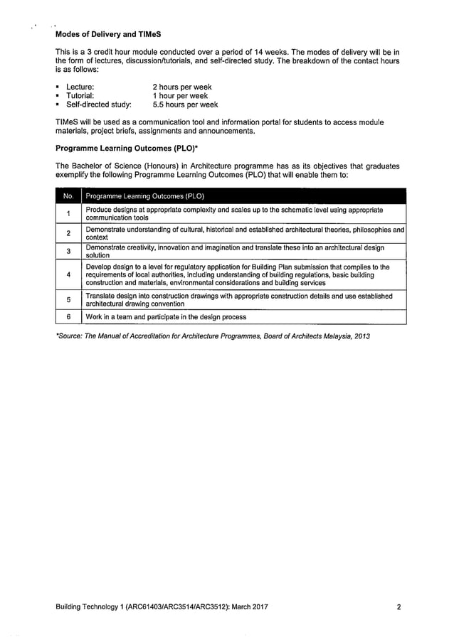 SEM 5 : BUILDING TECHNOLOGY 1 MODULE OUTLINE | PDF | Technology & Computing