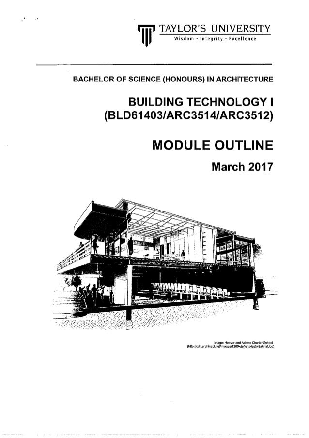 Sem 5 Building Technology 1 Module Outline