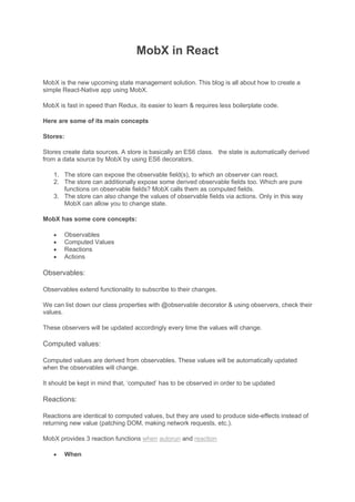 Mob x in react | PDF