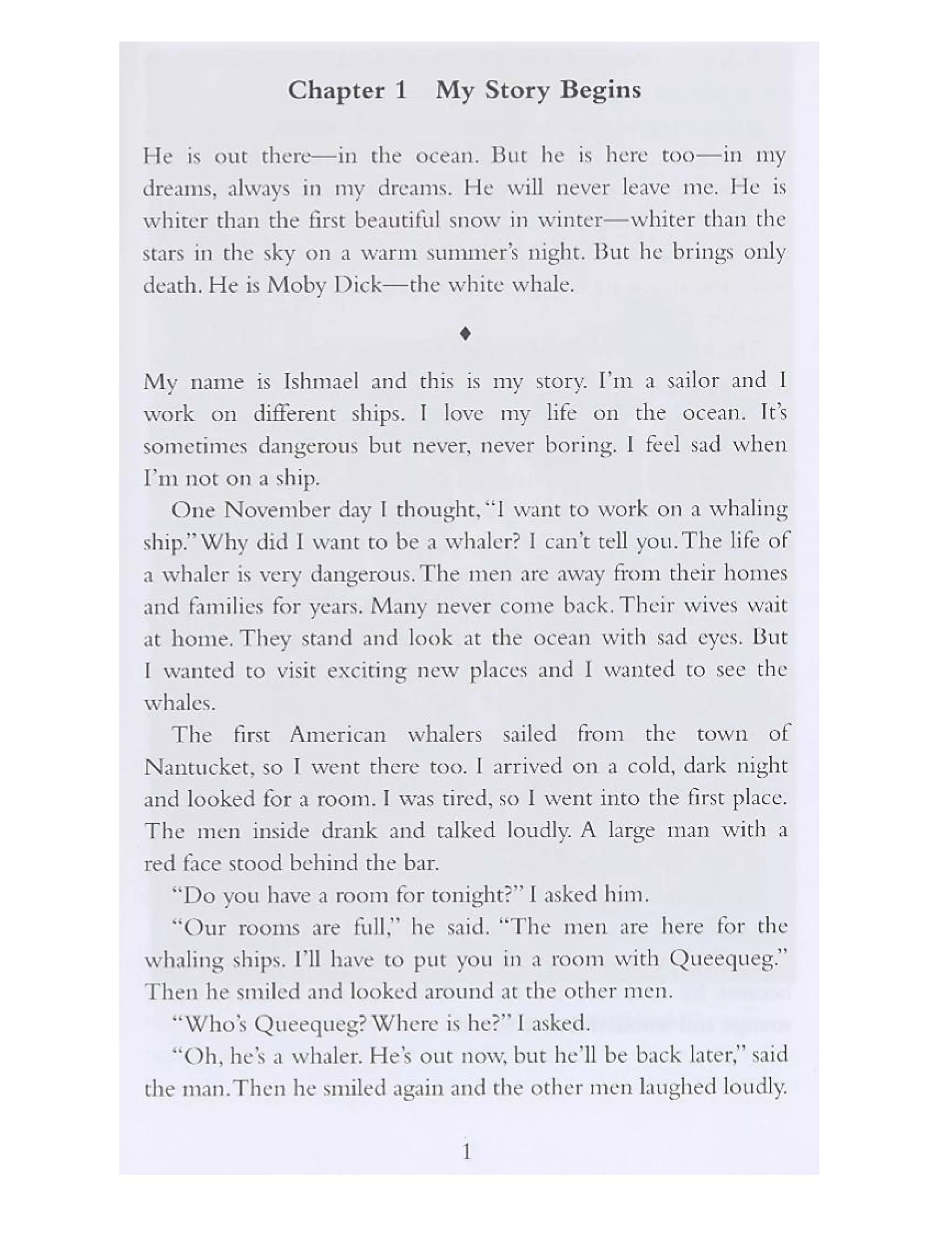 Moby dick - Chapter 1 | PDF
