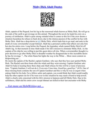 Moby Dick Ahab Quotes | PDF