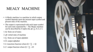 MOC2.PPT[1].pptx introduction to mealy machine and moore machine with eample and tuples | PPT
