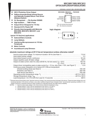 Moc3011 optoacop motores 125 v | PDF