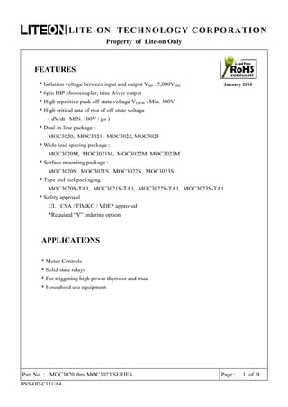Origianl Opto MOC3020 DIP-6 New | PDF