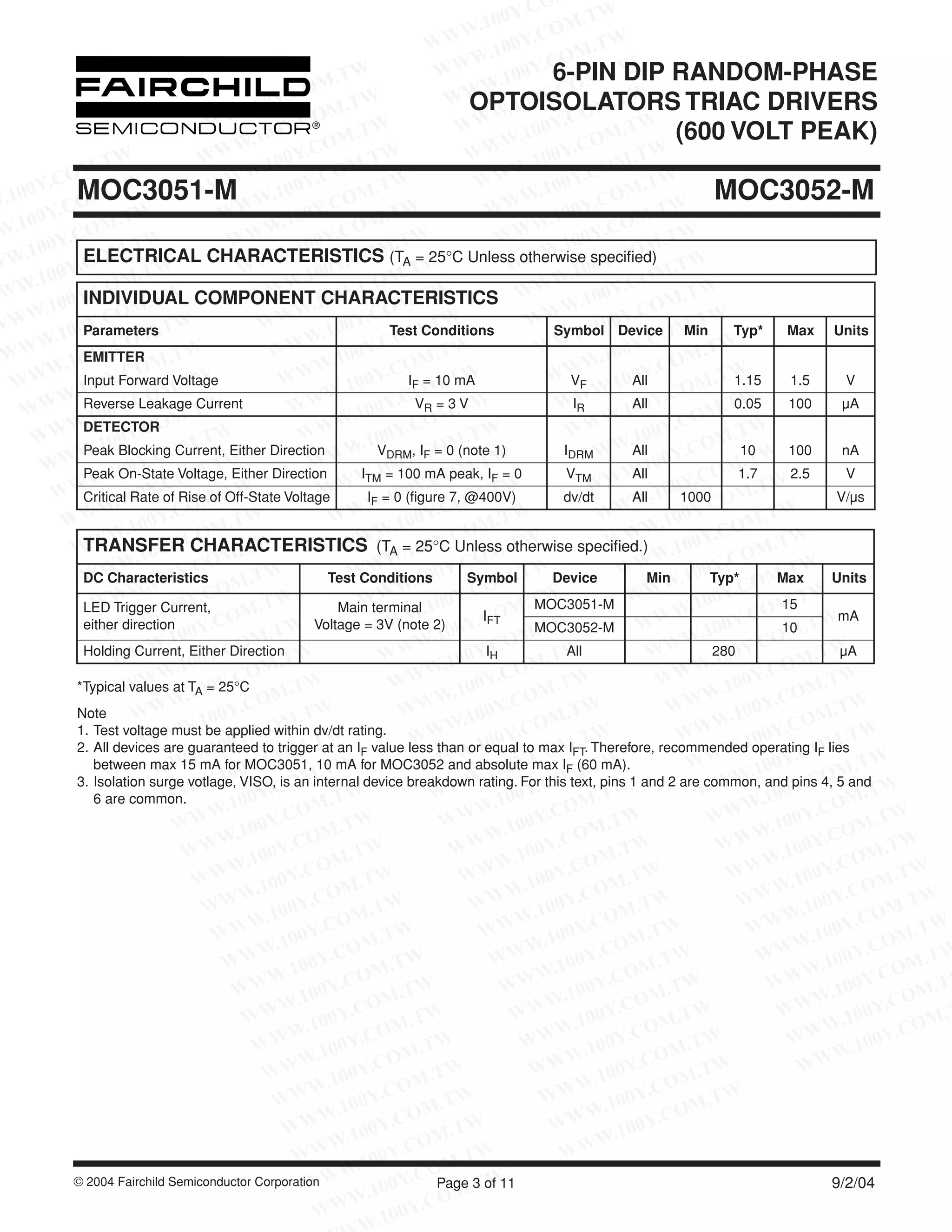 Original Opto MOC3051 DIP-6 New | PDF