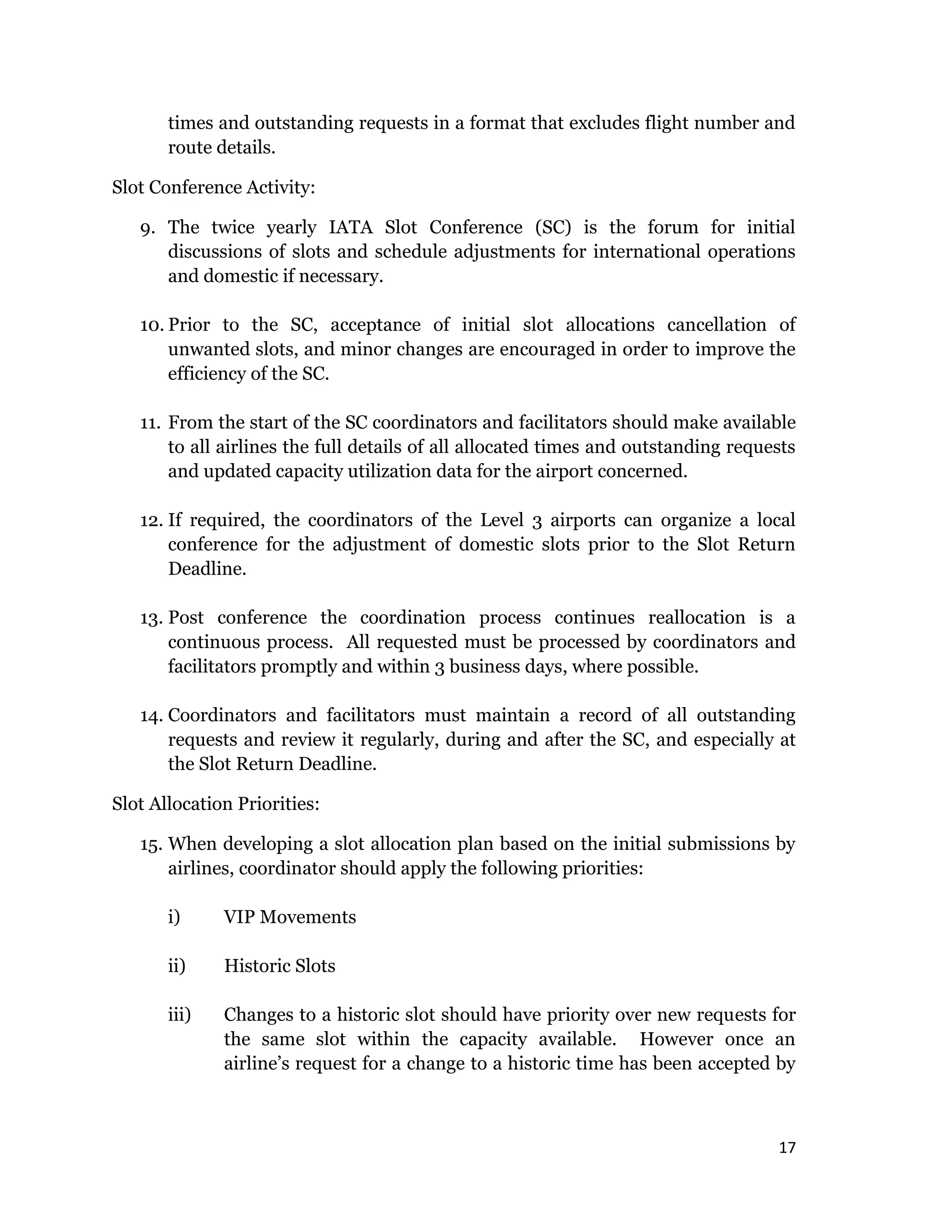 MoC's Guideline on slot | PDF