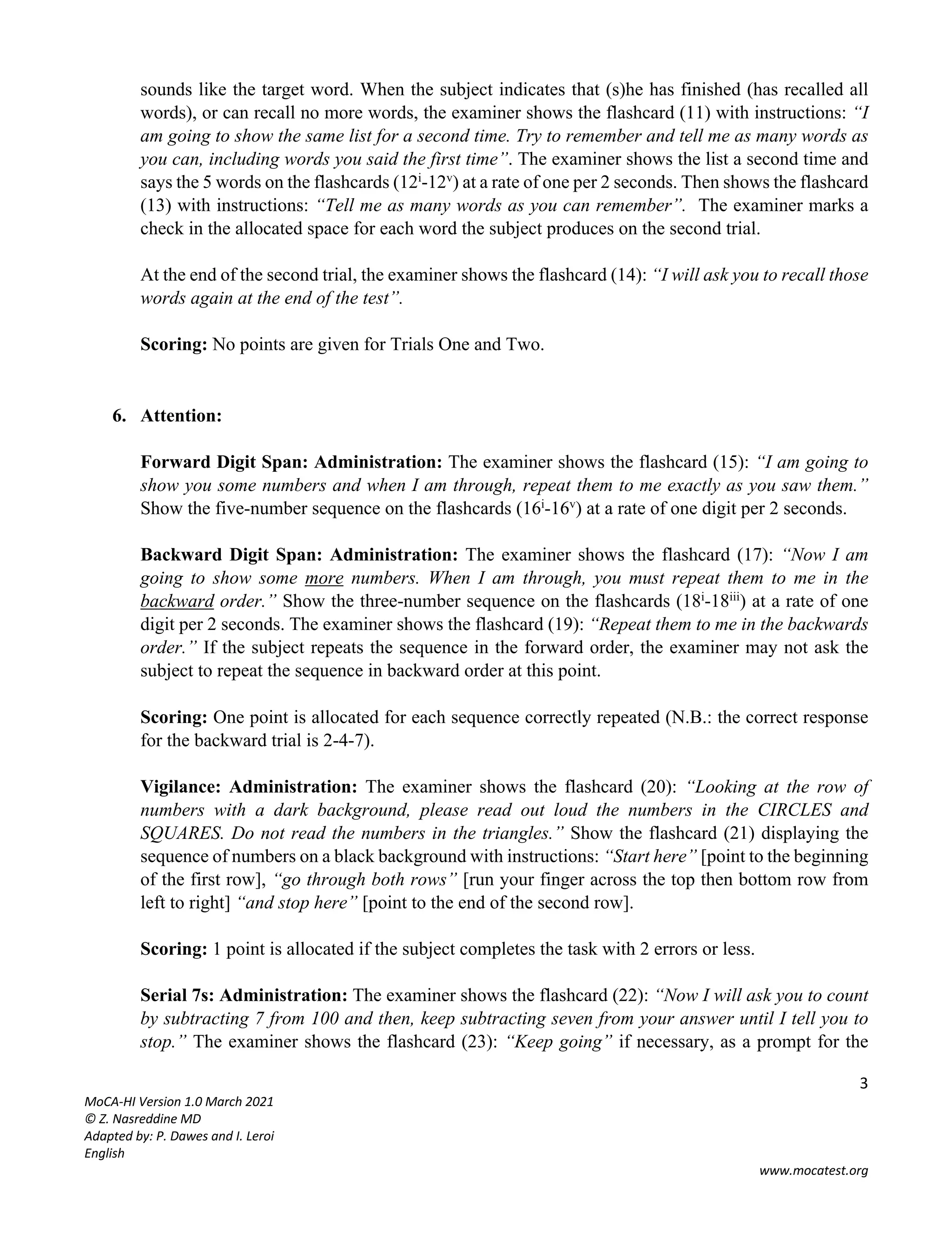 MoCA hipoacusia instructivo para todo tipo de profesionales | PDF