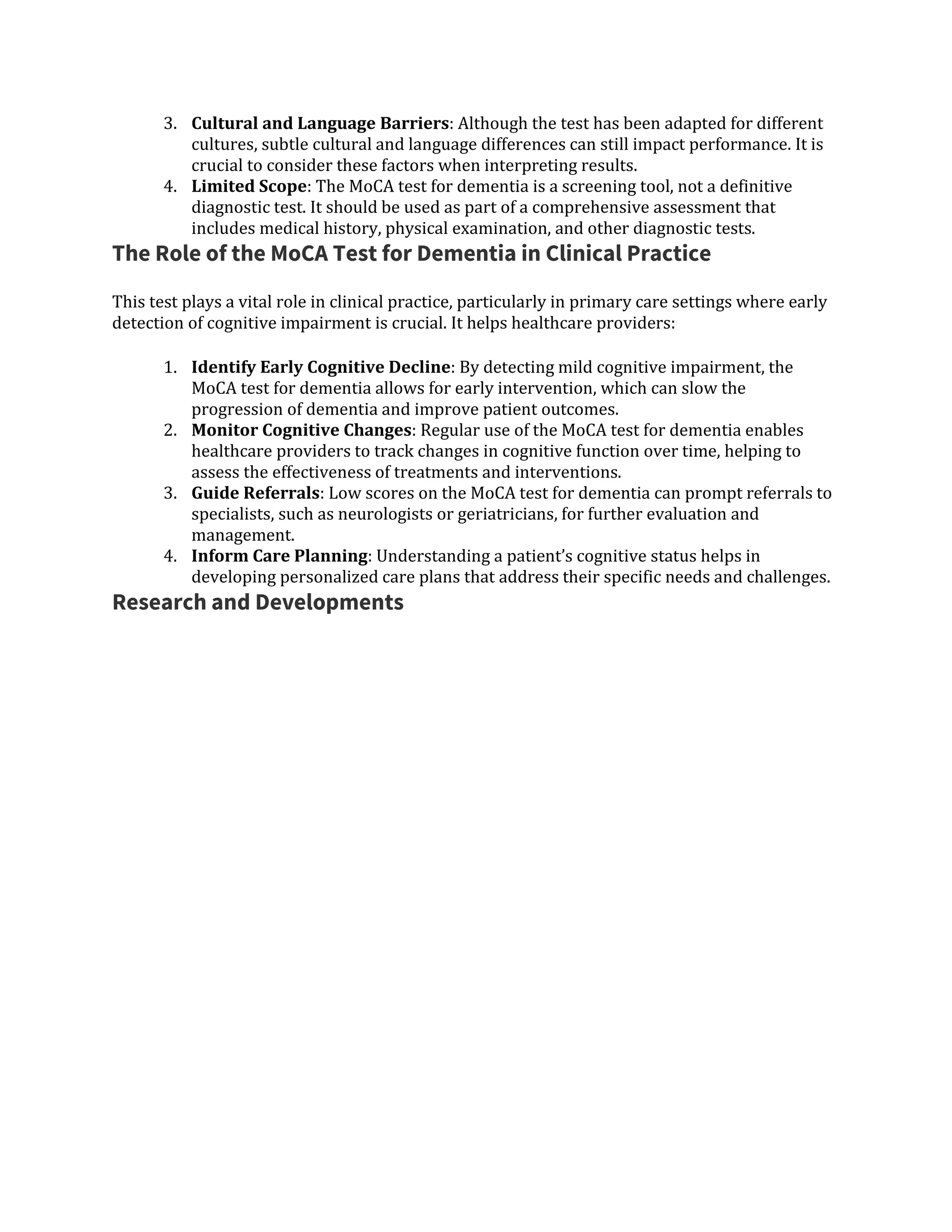 MoCA Test for Dementia: Advantages, Limitations, Role in Clinical ...