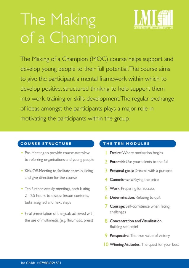 The Making of a Champion | PDF | Business | Business and Finance