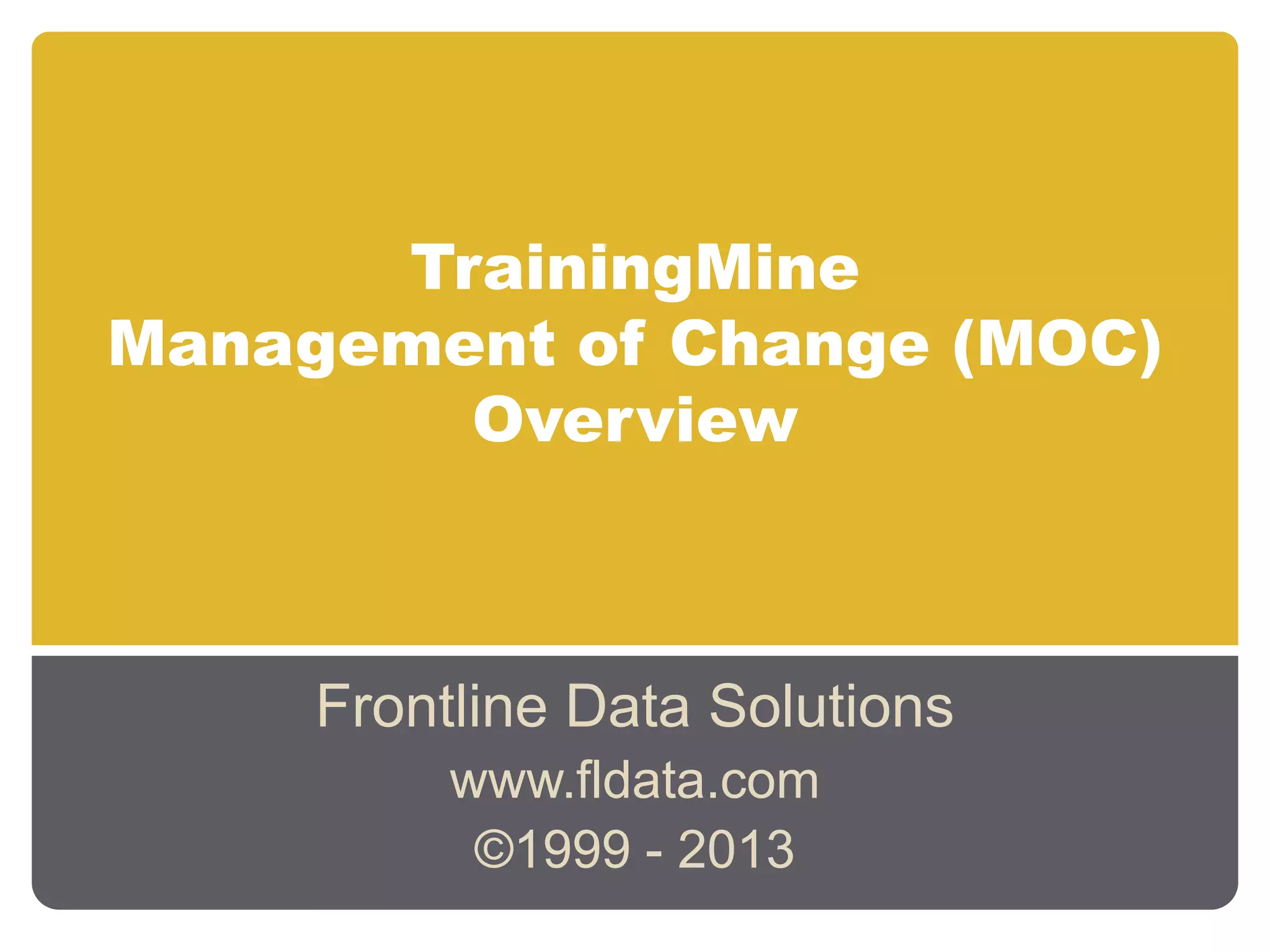 Management of Change (MOC) Concepts | PDF