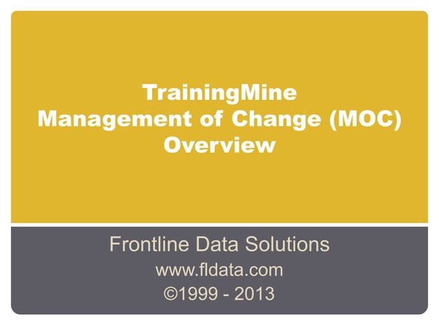 Management of Change (MOC) Concepts | PDF | Computer Software and ...