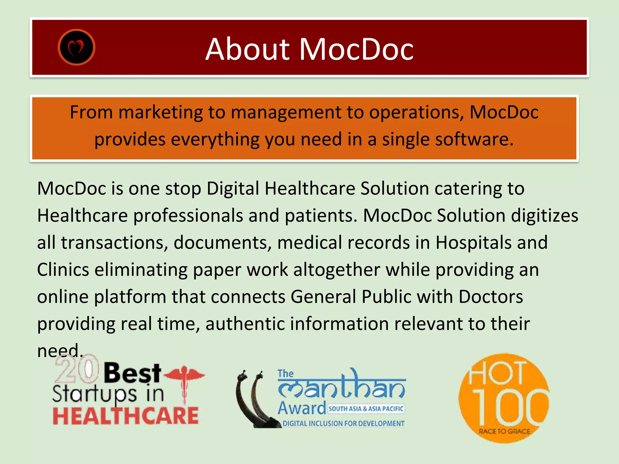 MocDoc IVF Management System | PPT