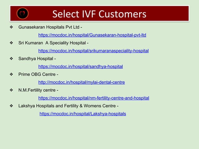 MocDoc IVF Management System | PPT