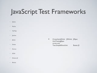 JavaScript Testing: Mocha + Chai | PPT