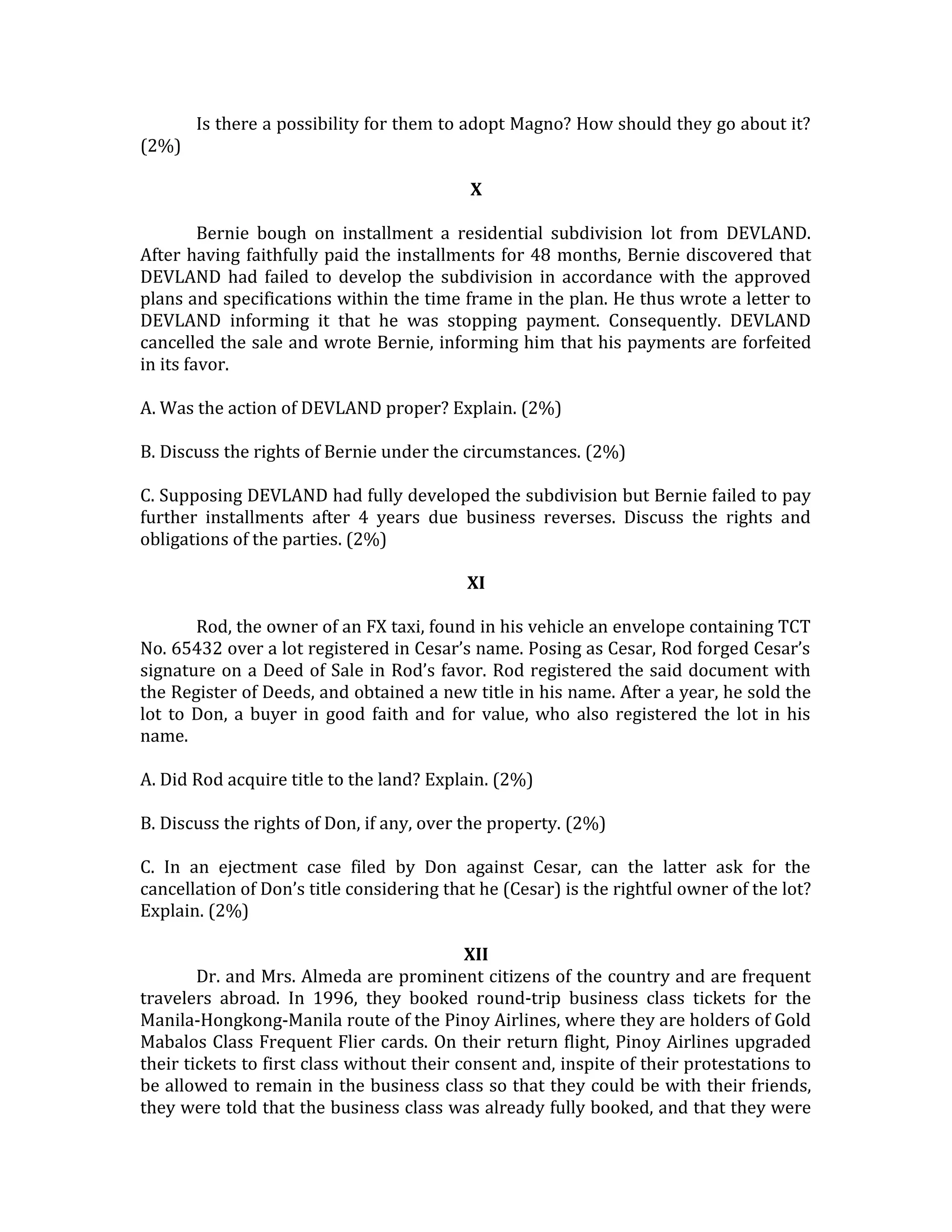 Mock bar-exam-civil-law | DOC