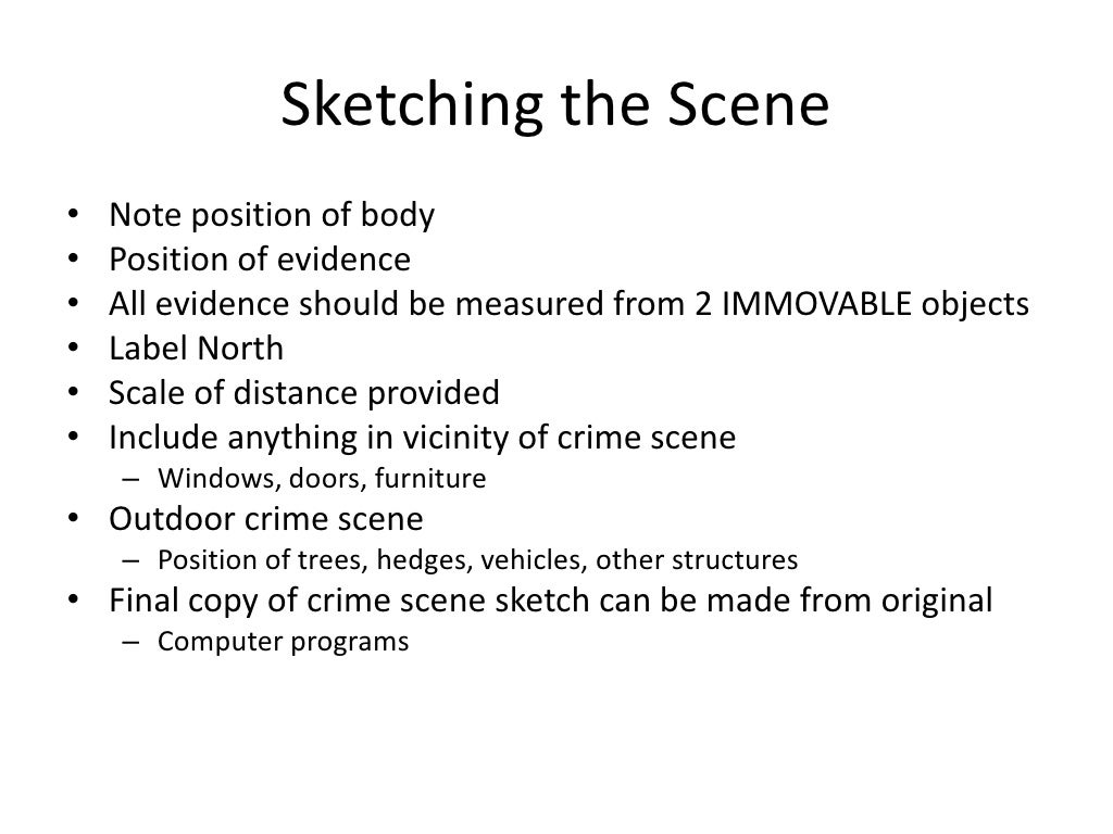 Mock crime scenes activity