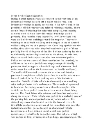 Mock Crime Scene ScenarioBuried human remains were discovered in .docx