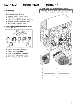 MOCK EXAM UNIT 1 MOSAIC | PDF