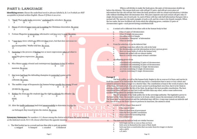 Mock Exam UPCAT.pdfMock Exam UPCAT.pdfUP | PDF