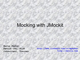 JMockit Framework Overview | PPT