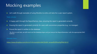 Mocking with Mockito | PPTX