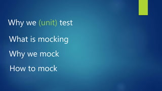 Mocking with Mockito | PPTX