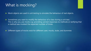 Mocking with Mockito | PPTX