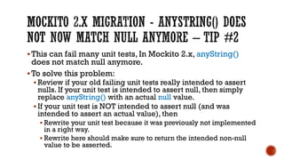 Mockito 2.x Migration - Droidcon UK 2018 | PDF