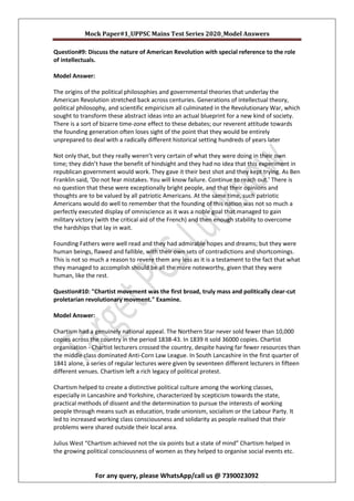 Mock paper#1 model answer UPPSC Mains Test Series 2021 - Target PCS | PDF