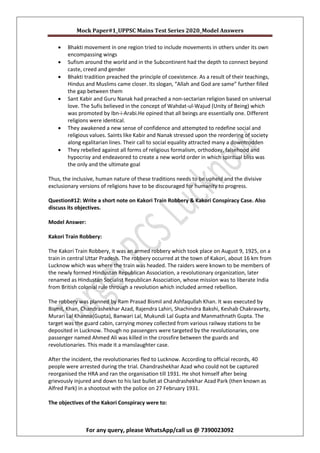 Mock Paper#1 Model Answer Sample - UPPSC/UPPCS Mains Test Series | PDF