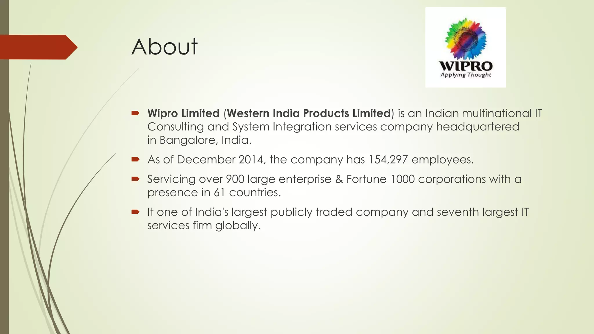 Mock projection of Financial Statement of Wipro | PPT