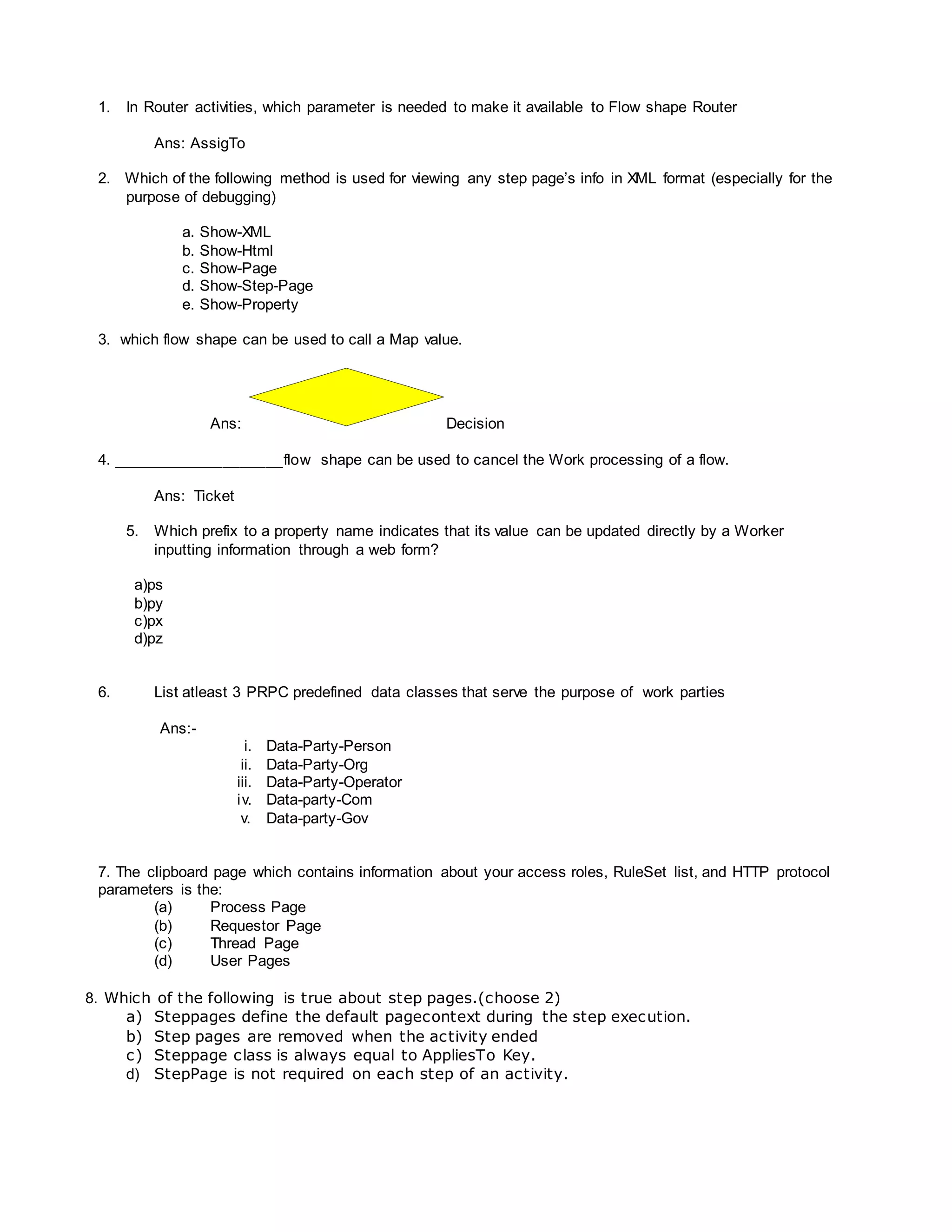 Pega Mock questions | DOCX