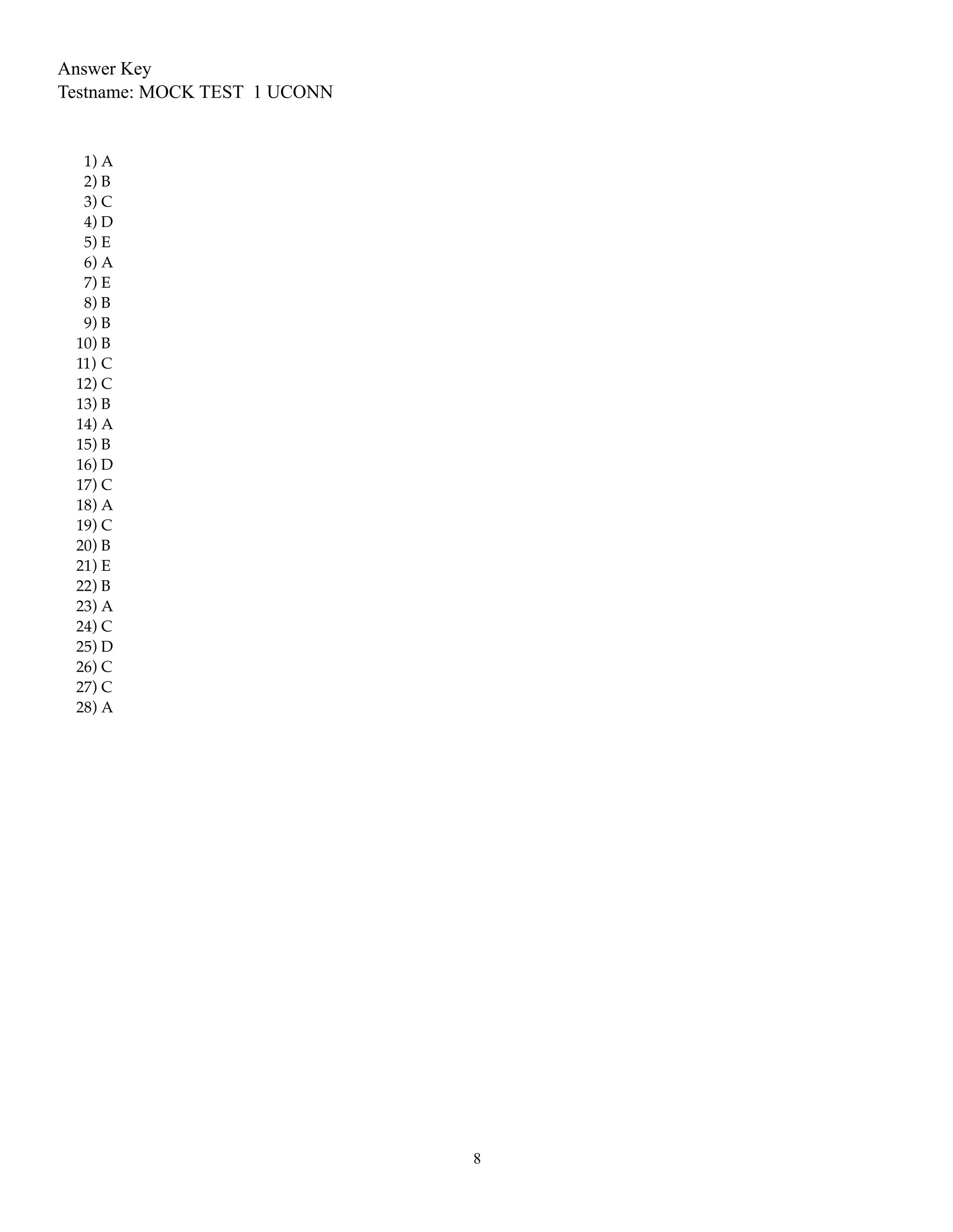 Mock test 1 uconn | PDF