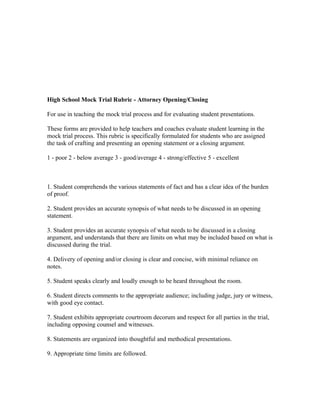 Mocktrial rubric | DOC