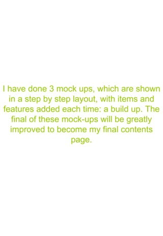 Mock up contents pages | PPT