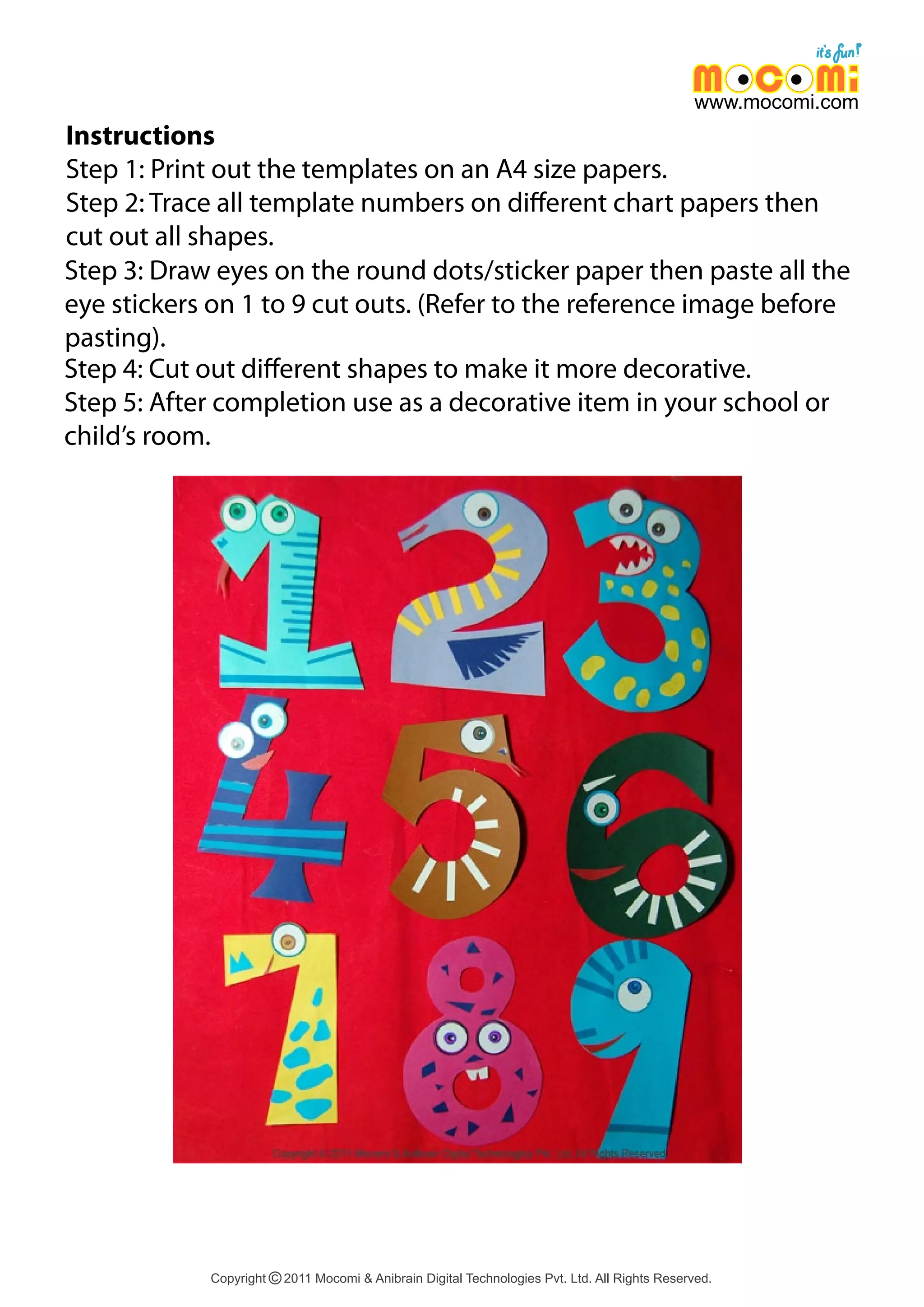 How to make Animal Numbers – Mocomi Kids | PDF