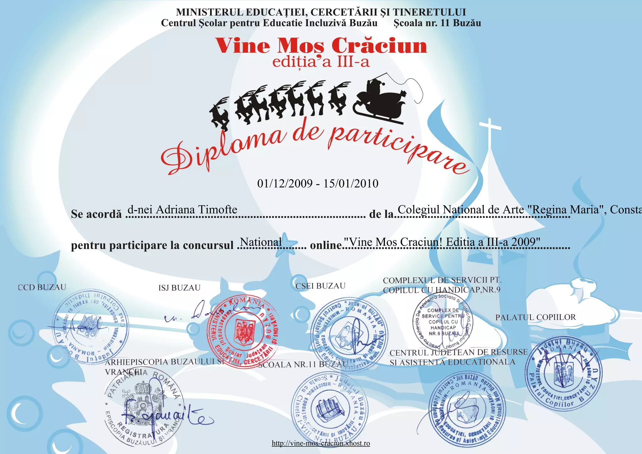 Diploma de participare, Adriana Timofte | PDF