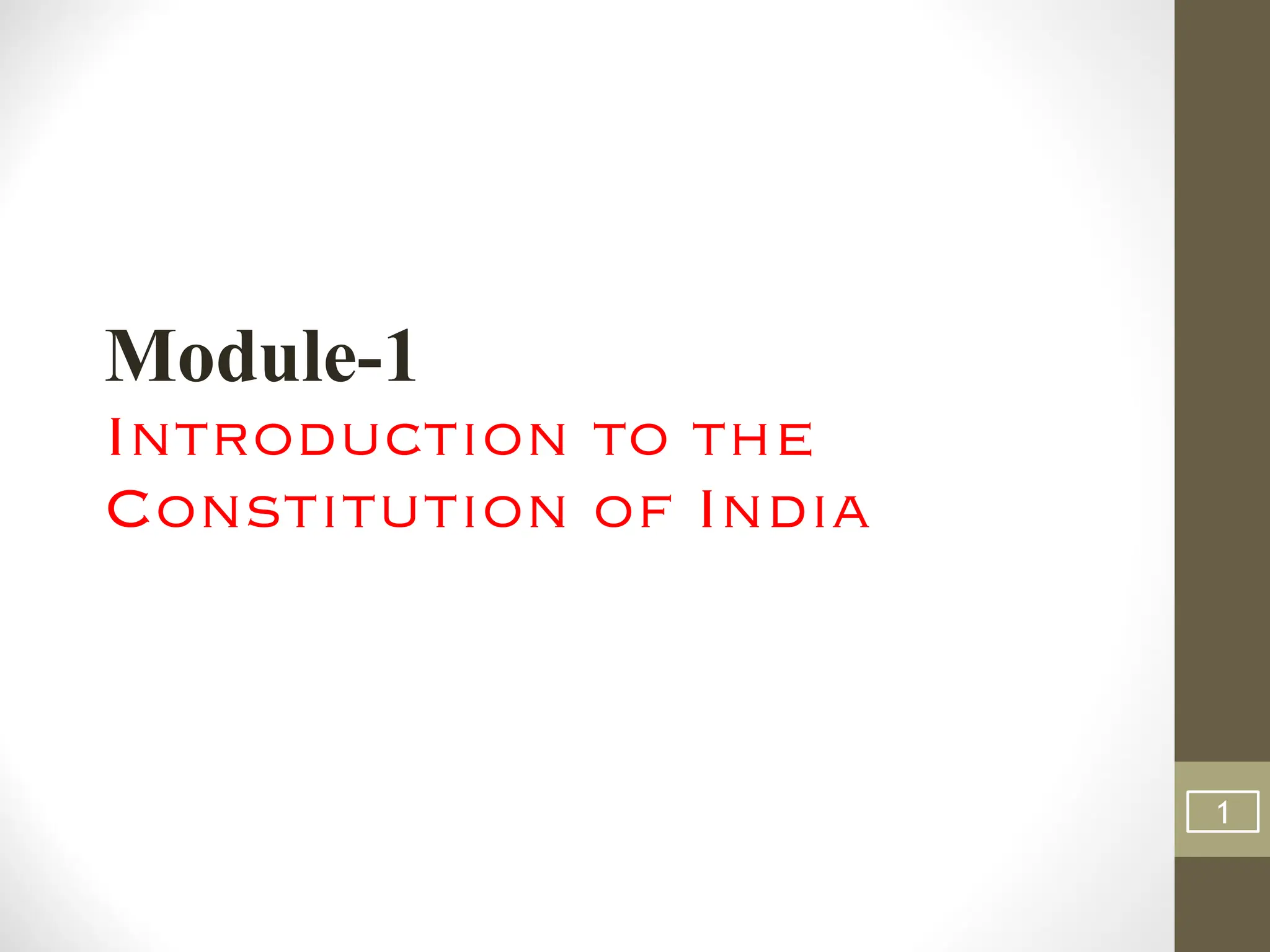 Constitution of India; Introduction to the Constitution of India; | PDF