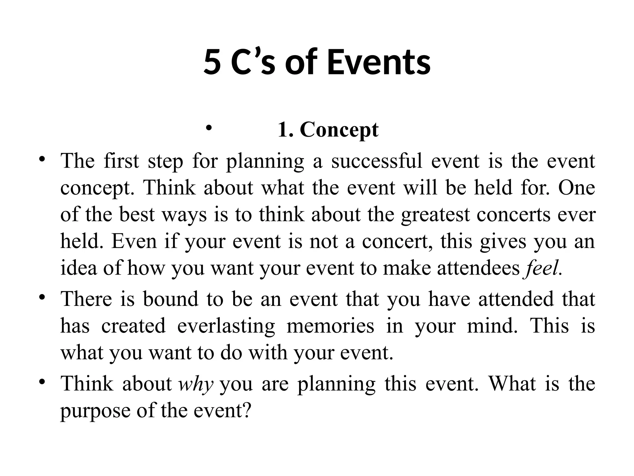 Event Management- Introduction, types, 5Cs and 5Ws | PPTX