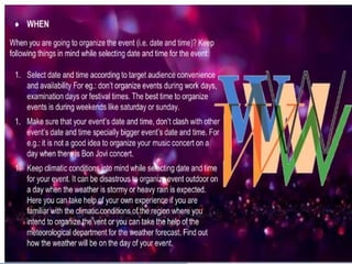 Event Management- Introduction, types, 5Cs and 5Ws | PPTX