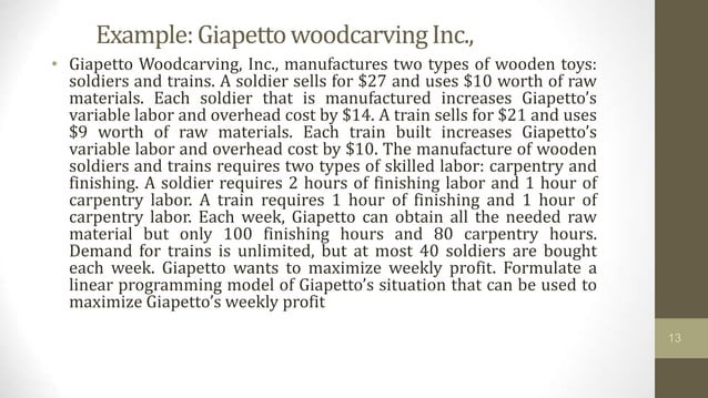 Operations Research- LPP formulation with examples | PPT