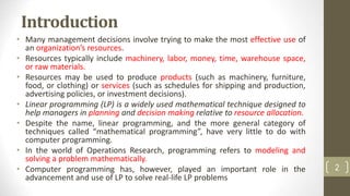 Operations Research- LPP formulation with examples | PPT