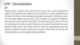 Operations Research- LPP formulation with examples | PPT