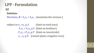 Operations Research- LPP formulation with examples | PPT