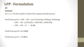 Operations Research- LPP formulation with examples | PPT